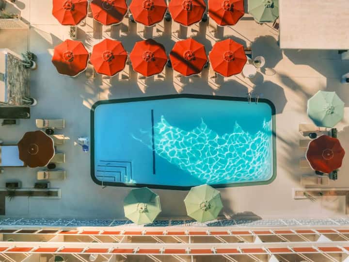 Palm Canyon Drive Views | Poolside Dining + Bar - Palm Springs, CA