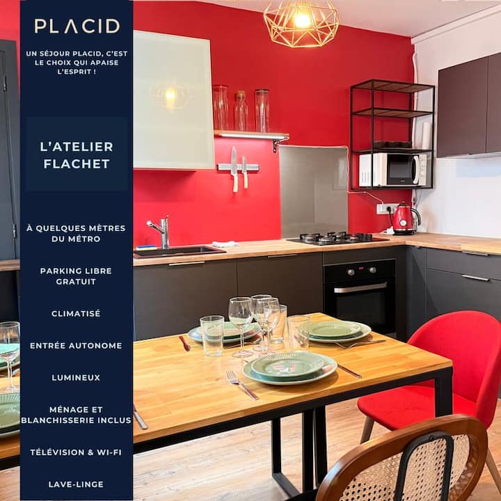 L'atelier Flachet - Parking Gratuit, Climatisé - Villeurbanne