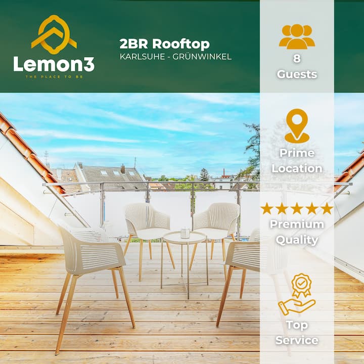Lemon3: Rooftop Retreat – Bright & Stylish - Karlsruhe