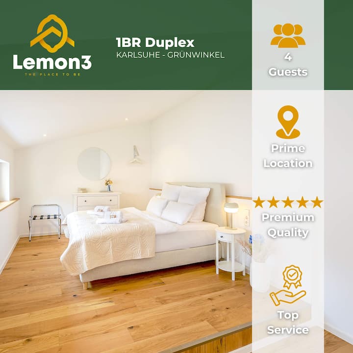 Lemon3: Courtyard Maisonette– Quiet & Stylish - Karlsruhe