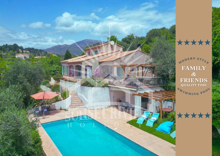 Les Guiols Villa Climatisée Pour 8 By Sunset - Roquefort-les-Pins
