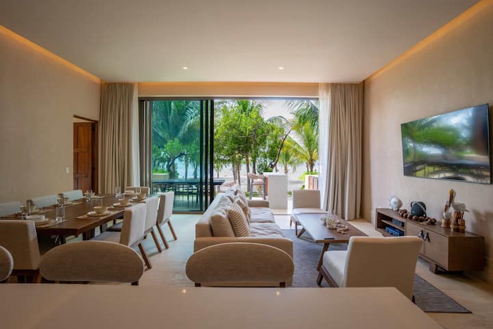 Rise And Dive - 3br -  Beach Front Private Terrace - Isla Mujeres