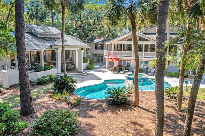 Secluded Sea Pines Retreat With Private Pool, Pool - Tybee Island, GA