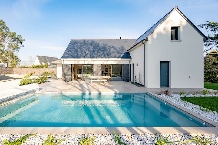 Le Clos 9 - 600 M De La Plage, Piscine Privée - Langueux