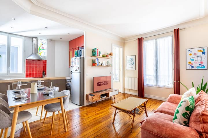Guestready - Apt Coloré Et Confortable Pour 2 - Ménilmontant