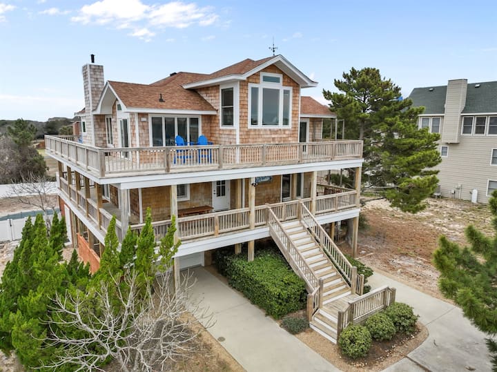 Walk To Beach | Sunset Views! Pool | Hot Tub| Duck - Duck, NC