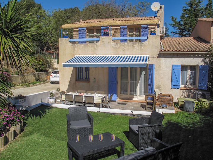 Wunderbares Alleinstehendes Ferienhaus Mit  W-lan, Klimaanlage, Tv, Terrasse, Haustiere Erlaubt - Six-Fours-les-Plages