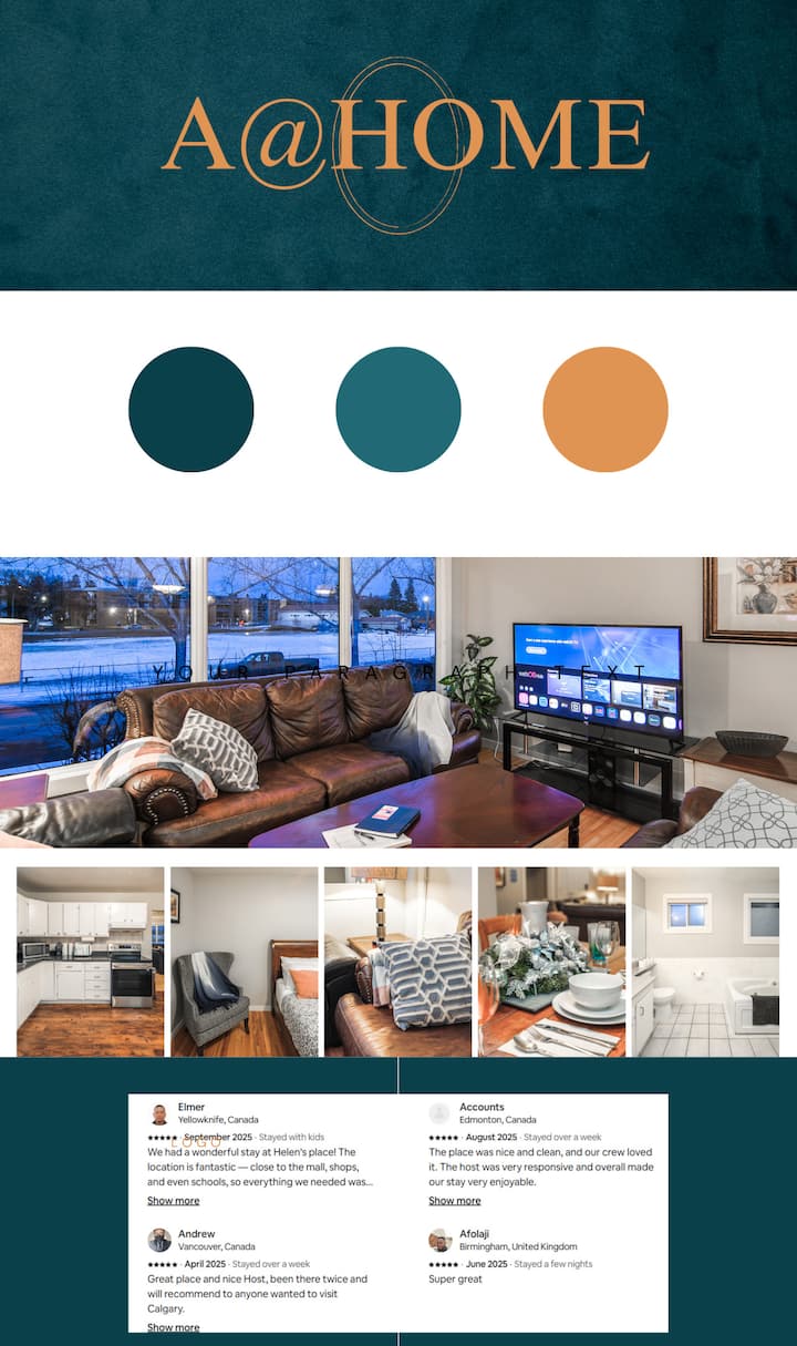 A@home 4br3ba Near Chinook Mall & Transit, Parking - Calgary