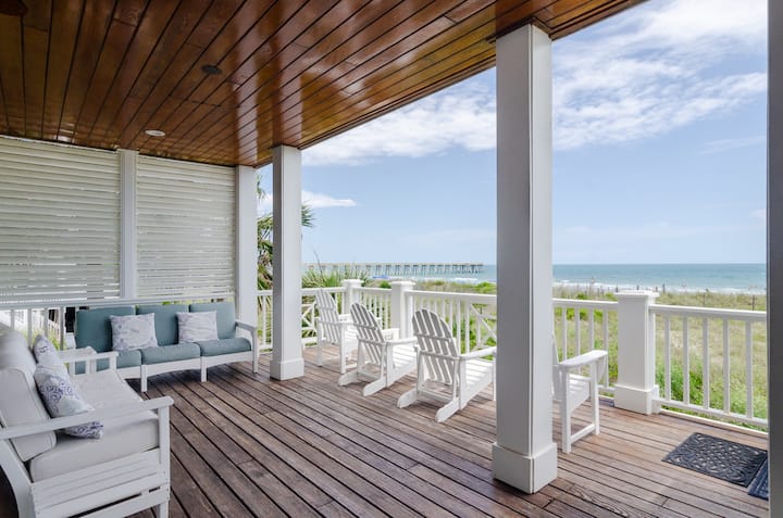 Grand 5br Oceanfront Home W Private Beach Access! - Wilmington, NC