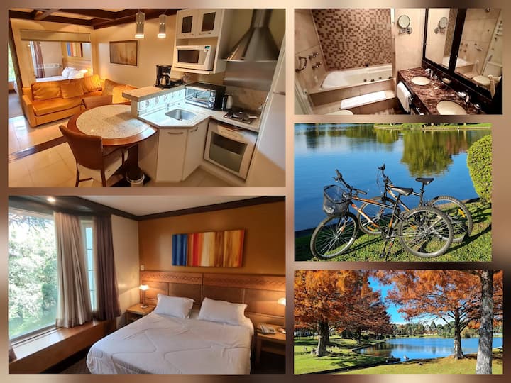 Luxuoso Flat No Laje De Pedra -Mountain Village - Canela