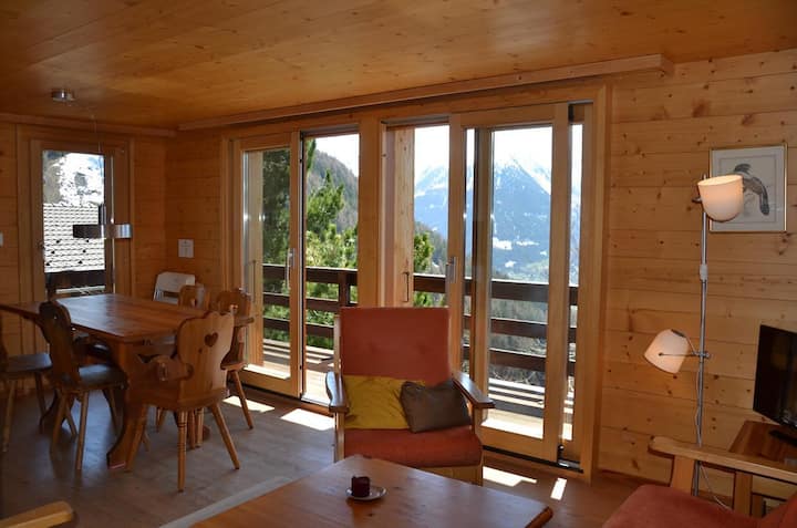 Outside : Chalet Near The Center Of The Village, Terrace And Balcony With Garden Furniture, Beautifu - Valais