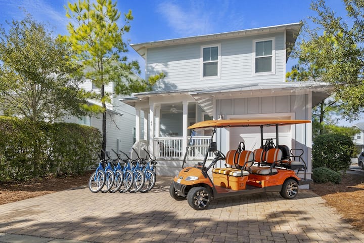 Golf Cart & Bikes! Pond View- Latitude Adjustment - Seagrove Beach, FL