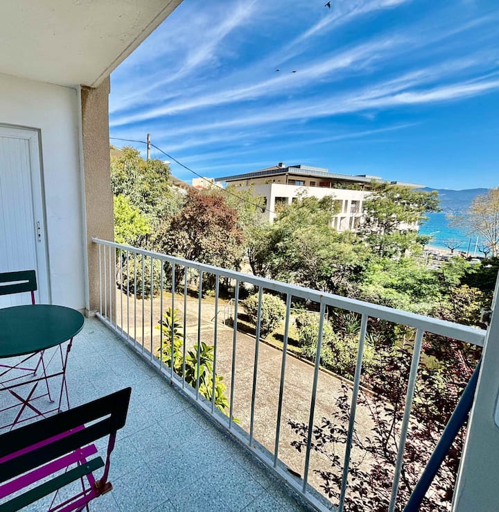Grand T3 Avec Vue Mer Proche Plage Parking Ac - Ajaccio