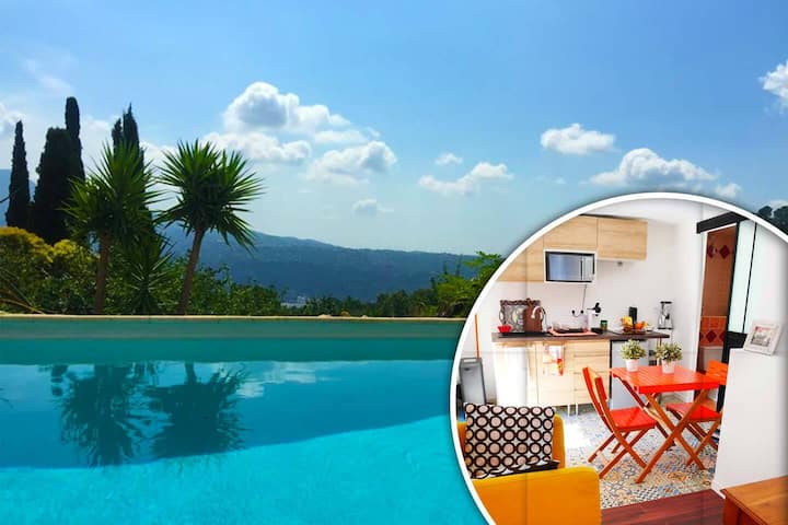 Vue Idyllique & Piscine - Studio à "Villacarros" - Carros