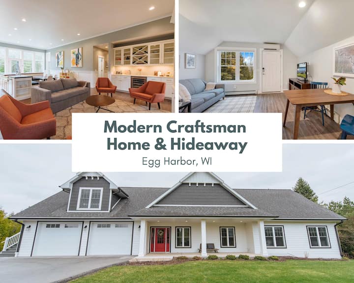 Modern Craftsman Home - Walk To Egg Harbor! - Egg Harbor, WI