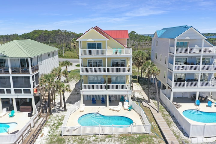 Beachfront, Private Pool, Elevator ~ Villa Del Sol - Cape San Blas, FL