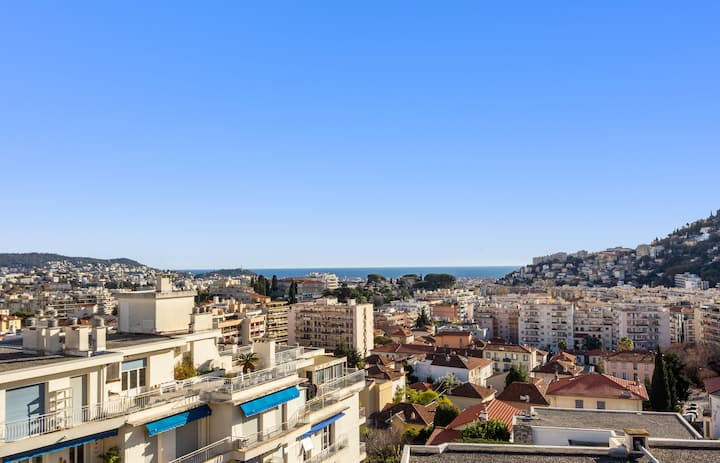 La Coquette - Vue Mer - Parking - Clim - Piscine - Nice