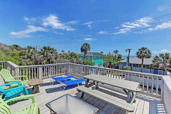 Perfecto 5 Br Folly Beach House! Se Aceptan Mascotas, Terraza En La Azotea, Cerca De La Playa - Folly Beach, SC