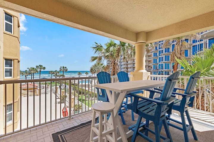 Corner Coastal Condo For 9 With Direct Ocean Views; Multiple Balconies-flagler A - New Smyrna Beach, FL