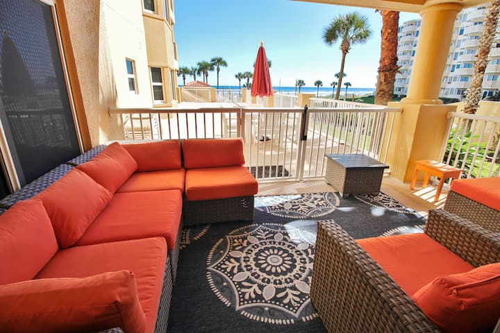 Direct Ocean, First Floor Corner Condo With Huge Patios, Sundeck, And Balcony - New Smyrna Beach, FL