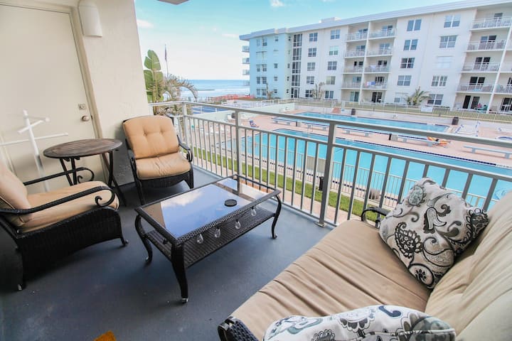 Views Of The Ocean And Pool- Sea Coast Gardens Ii - New Smyrna Beach, FL