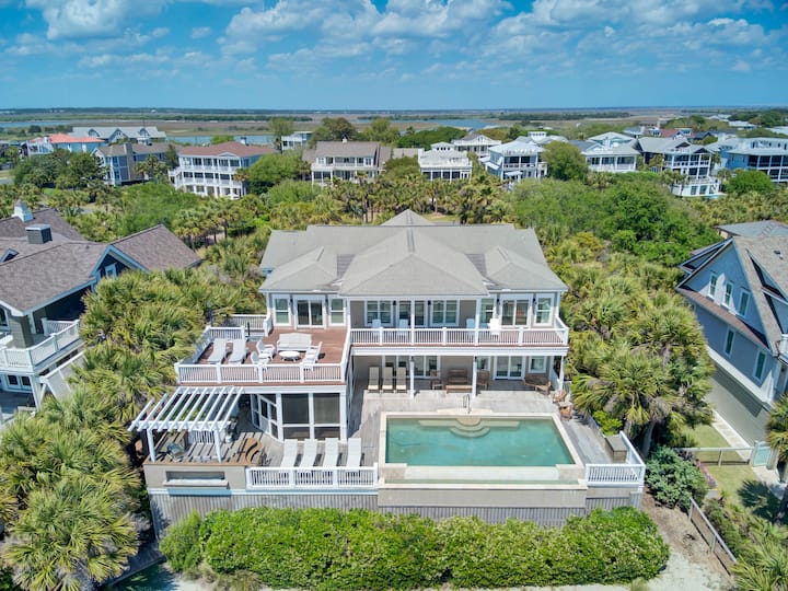 Beachfront, Sleeps 24, 7bdr, Pool | 114 Ocean Blvd - Isle of Palms, SC