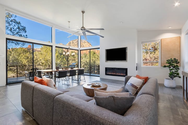 Zen House, Views From All Rooms, Hot Tub, Fire Pit, Bocce Ball Court - Sedona, AZ
