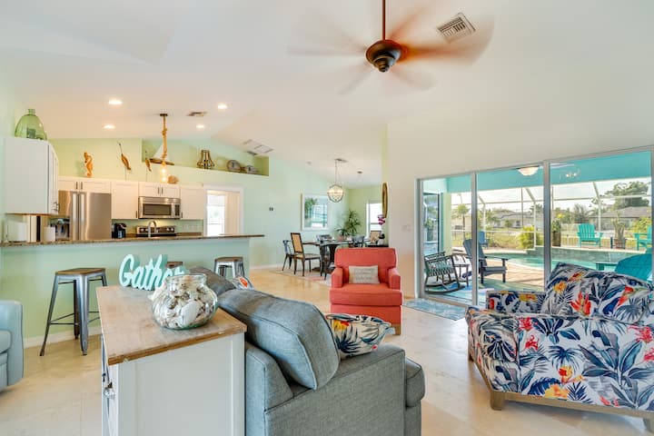 Pool W/ Waterfall: Colorful Cape Coral Gem! - Cape Coral, FL