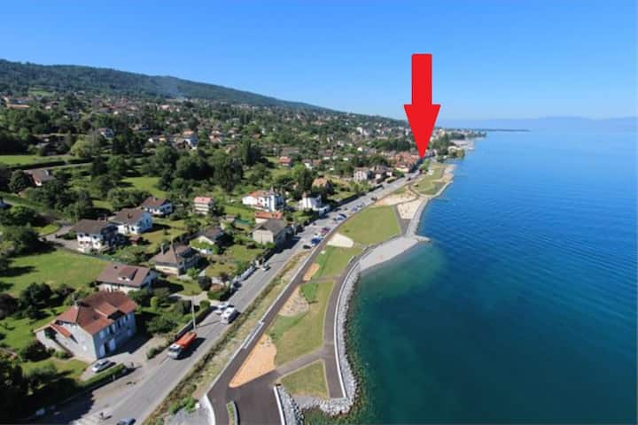 Pieds Dans L'eau, Lac Léman, 2 Min Evian, Spacieux - Thollon-les-Mémises