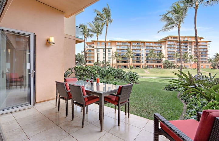 Maui Resort Rentals: Honua Kai Hokulani 140  Upgraded Large Ground Floor 1br, Spacious Lawn Area + Easy Pools/beach Access - Kaanapali, HI