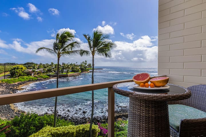 End Unit Oceanfront Getaway At Kuhio Shores 401 - Poipu, HI
