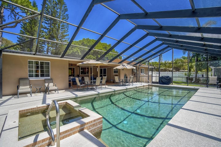 Apto Para Fido Con Patio Cercado, Spa / Piscina, Wifi, Casa De Rancho Grande, Lanai Grande, Parrilla De Barbacoa - Sarasota