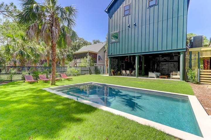 Alquiler De Lujo De Alta Gama W / Piscina Privada! En La Playa De La Locura - Folly Beach, SC