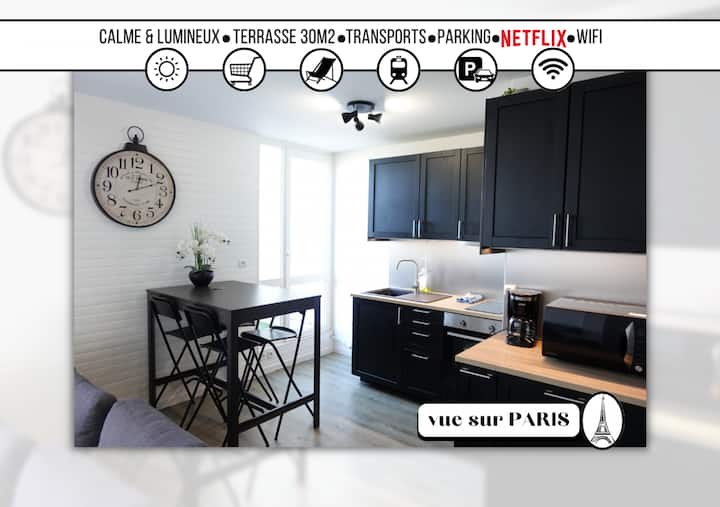 ⭐⭐⭐Perle Rare, Vue Panoramique Sur Paris!⭐⭐⭐ Calme, Lumineux, Parking, Netflix - Courcouronnes