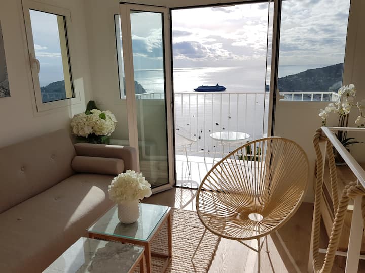 Duplex Renove Plein Sud, Vue Mer, Balcon - Villefranche-sur-Mer