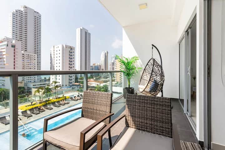 Cozy & Modern Flat In Bocagrande 2’ From The Beach - Carthagène