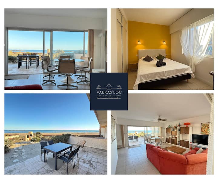 La Plage Villa Pieds Dans L’eau, Vue Mer Et Jardin - Valras-Plage