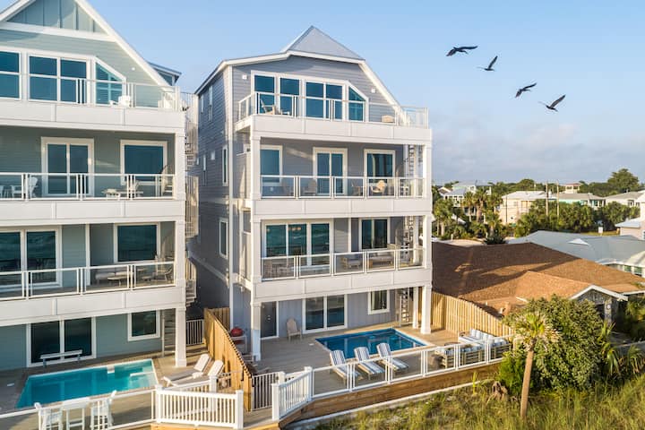 "Trifecta East" Large Family Beachfront Home - Rosemary Beach, FL