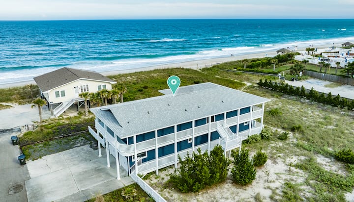 New 6br W/ Large Oceanfront Deck & Path To Beach! - Wrightsville Beach, NC
