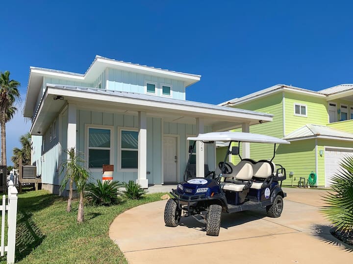 Golf Cart Included, Shared Pool, Hot Tub, Boardwalk To Beach, Pet Friendly - Port Aransas, TX