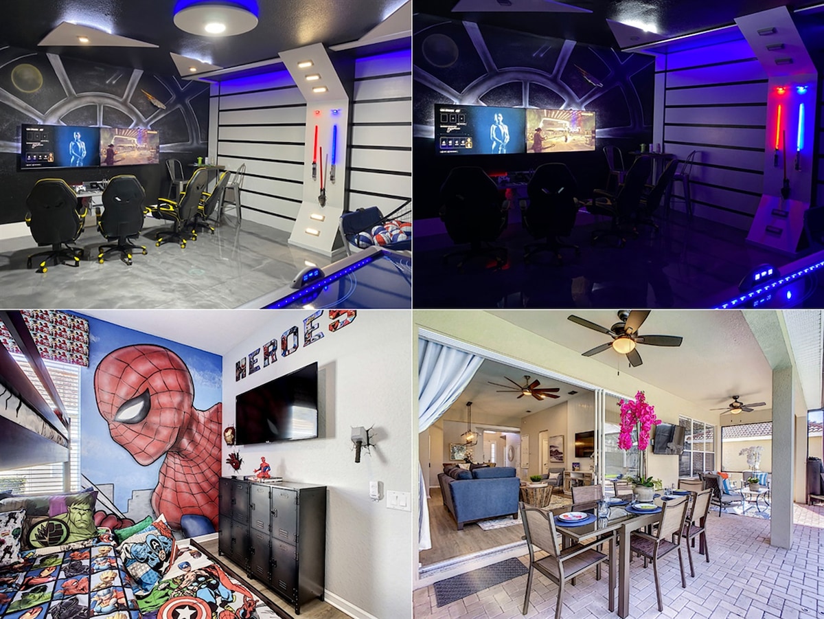 Modern/Fun+Star Wars Game Room+Themed BRs+Pool/Spa - Maisons à louer à ...