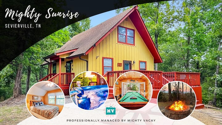 Mighty Sunrise: Gameshed, Firepit,hottub,5min Pkwy - SkyLand Ranch, Sevierville