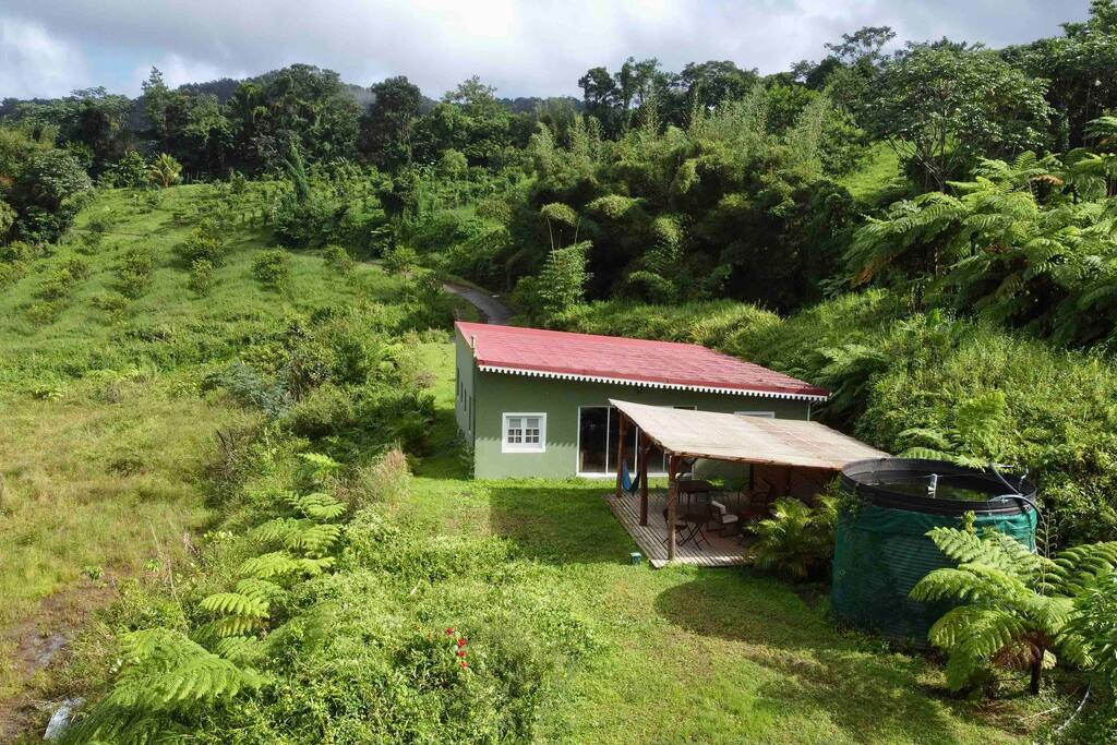 Das Zimmer Roucou inmitten der Natur, Blick auf den Mont Pelée - Airbnb