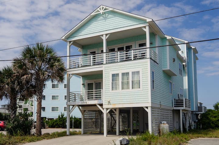 Family Friendly 6 Br Home W Ocean Views - C007 - Carolina Beach, NC
