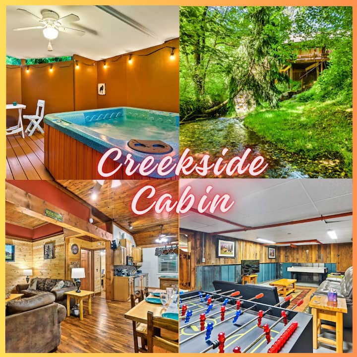 Creek-side 1 Mi To Dollywood! Hot Tub| Bbq| Game - Pigeon Forge, TN