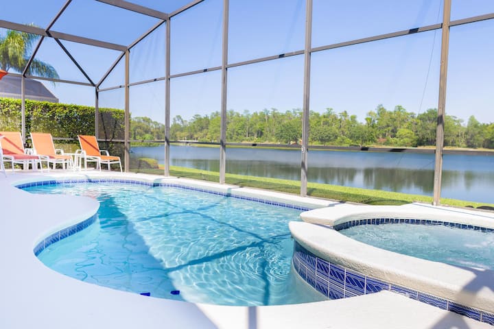 Tropical Boho Lakefront Villa | Private Pool & Spa - Kissimmee, FL