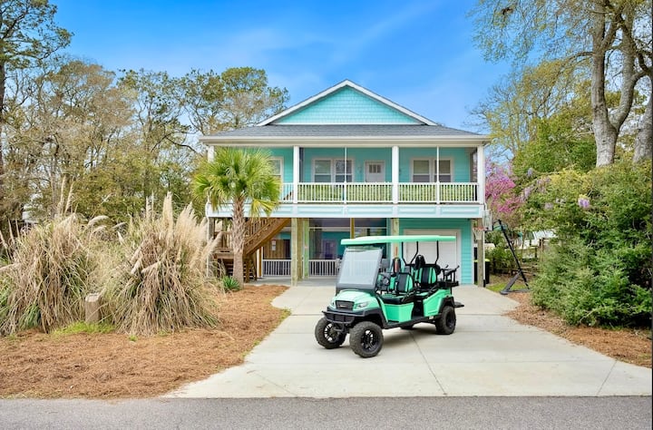Golfcart/hottub/gameroom/pooltable/fishingdock - Oak Island, NC