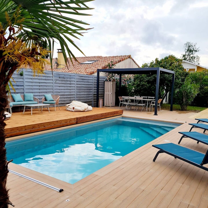 Biscarrosse Bourg  Villa Avec Piscine Chauffée - Biscarrosse