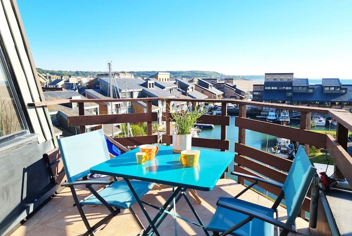 La Marina - Terrasse Vue Mer Plage Et Marina - Deauville
