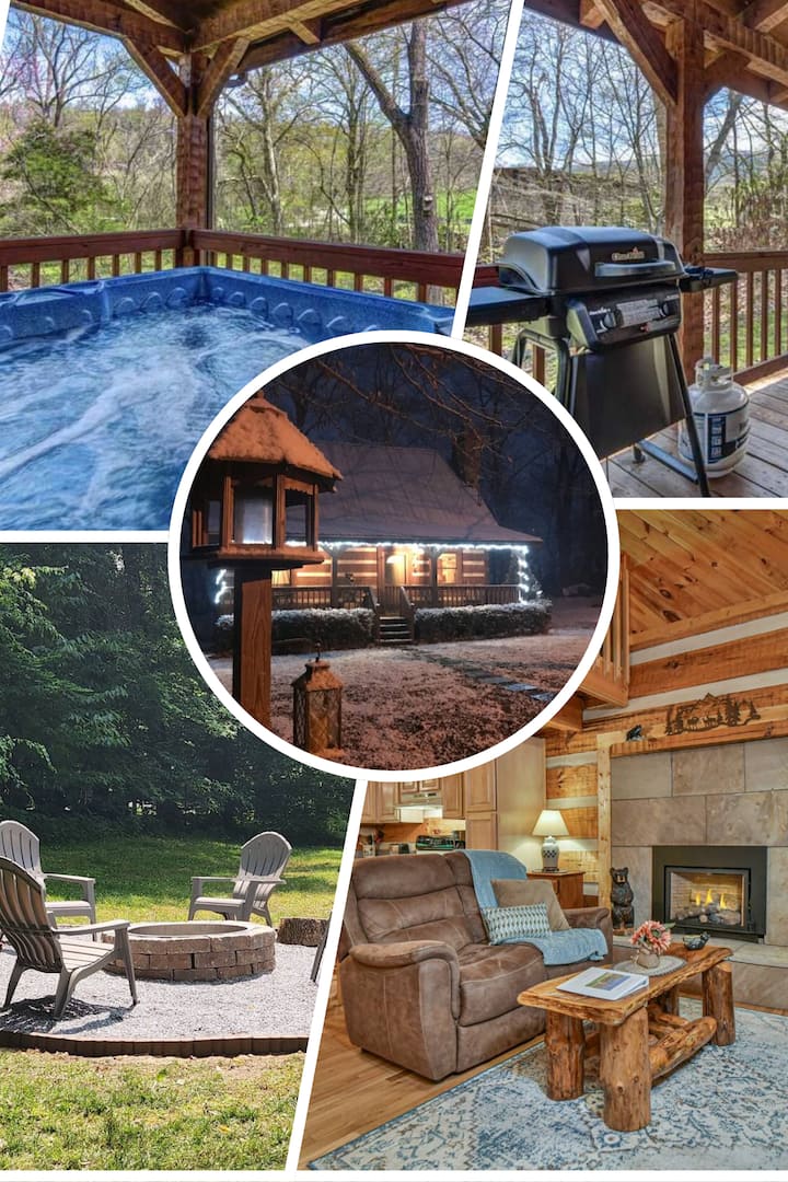 Log Cabin Getaway: Hot Tub, Fire Pit & Sleeps 6 - Cosby, TN
